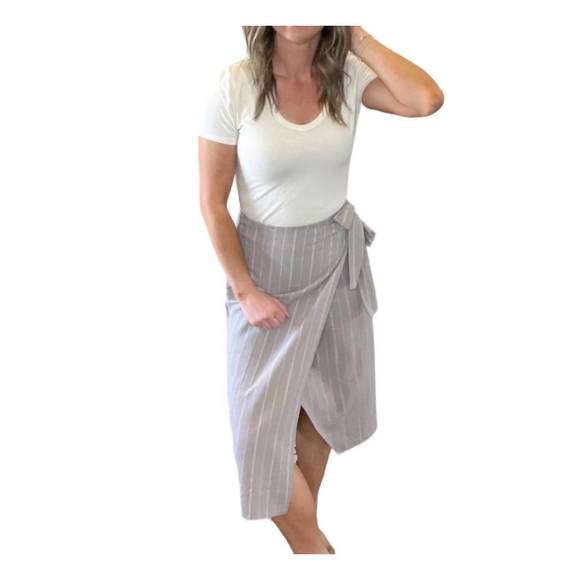 Hem & Thread | Skirts | New Hem Thread Aurora Linen Stripe Side Tie ...